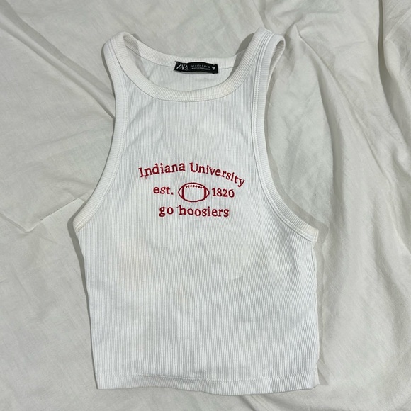 Zara | Tops | Indiana University Tailgate Crop Top | Poshmark